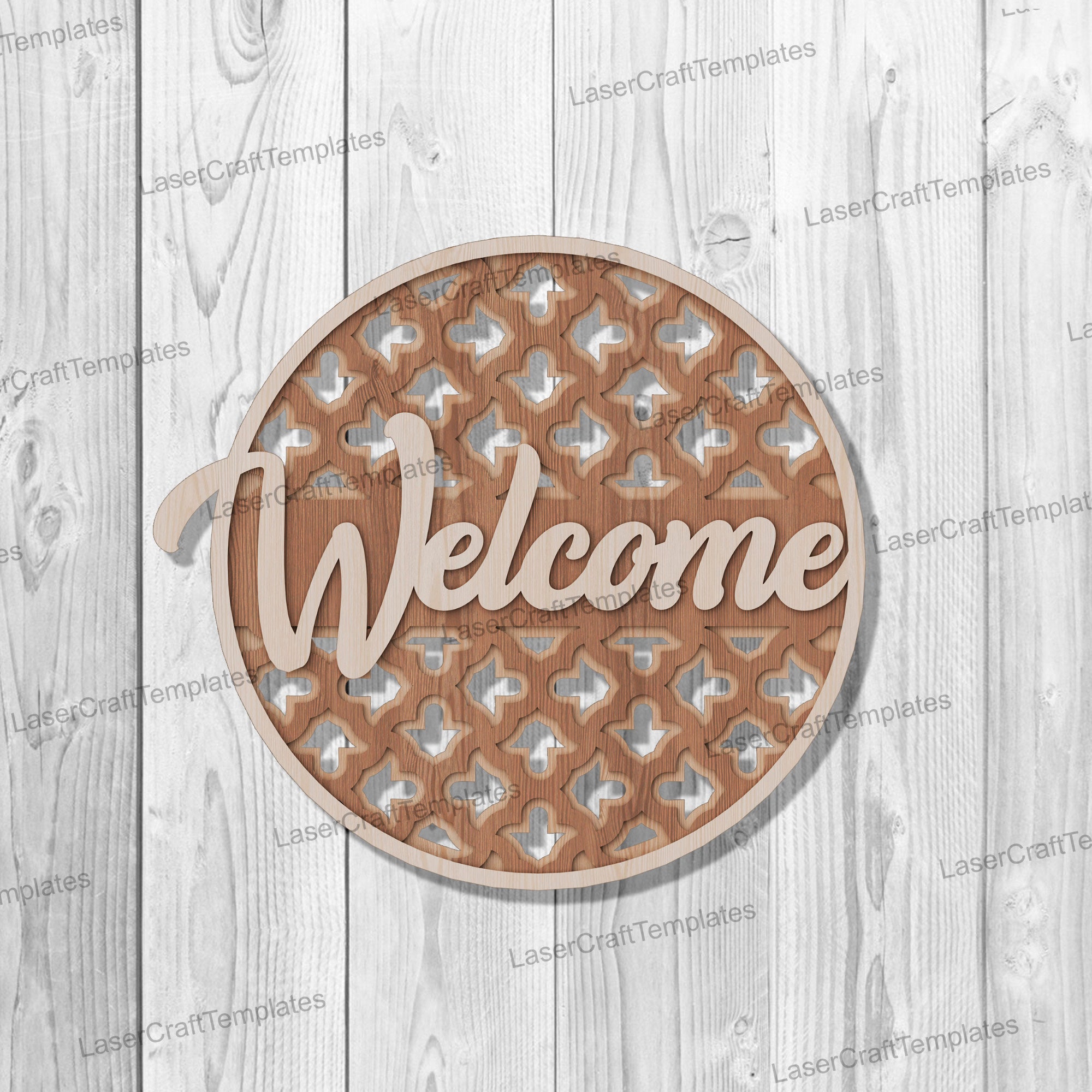 Welcome Geometric Sign Laser Cut Svg File Glowforge Geometry Door ...