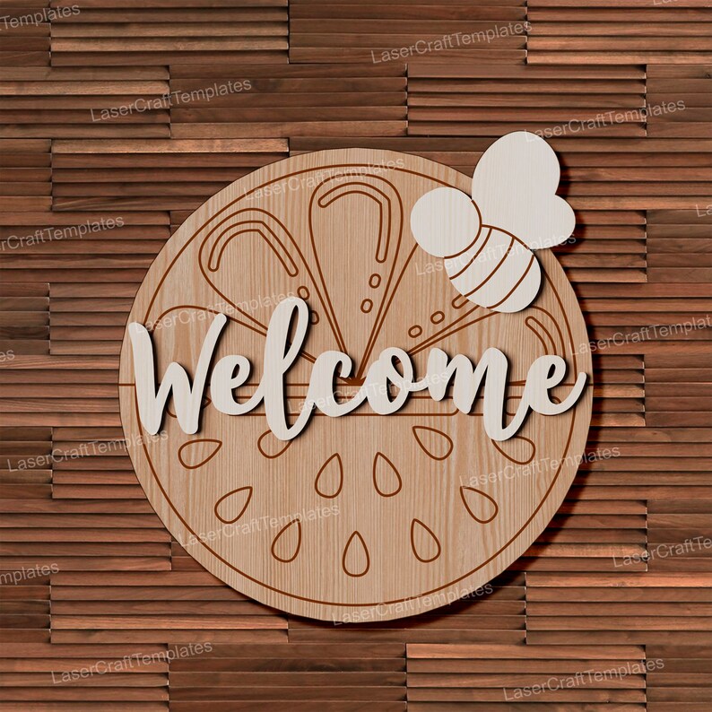 Hello Summer Welcome Sign Laser Cut Svg File Glowforge Summer Door ...
