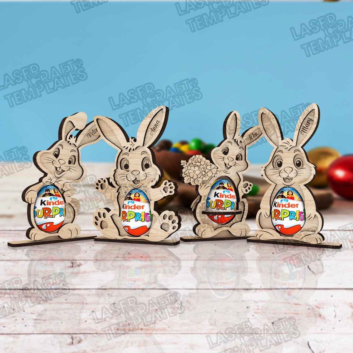 Easter Bunny 4 Egg Holders Laser Cut Svg File Glowforge Easter Bunny ...
