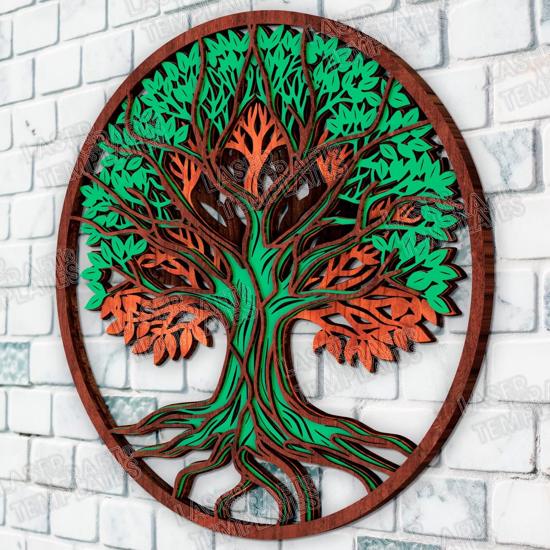 Laser Cut Tree of Life Wall Art Svg File Glowforge Multilayer Tree of ...