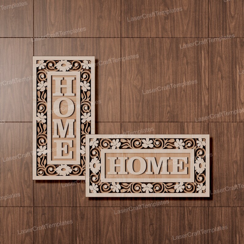 Multilayer Welcome Home Flowers Sign Laser Cut Svg File Glowforge ...