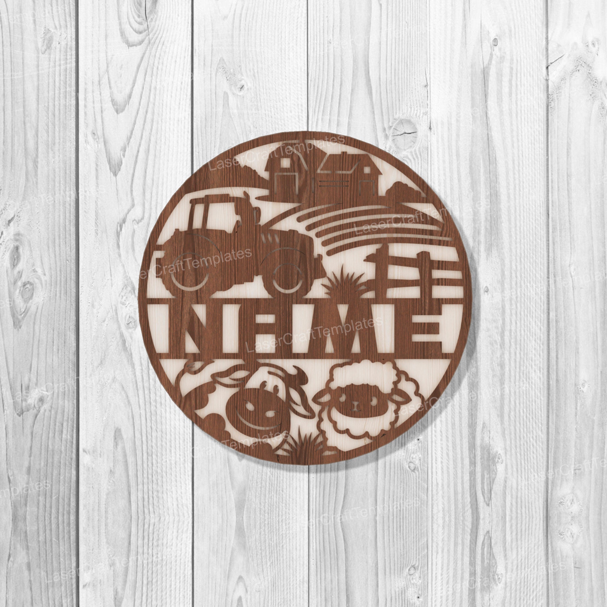 Laser Cut Cute Animals Baby Name Sign Svg Template Glowforge Animals ...