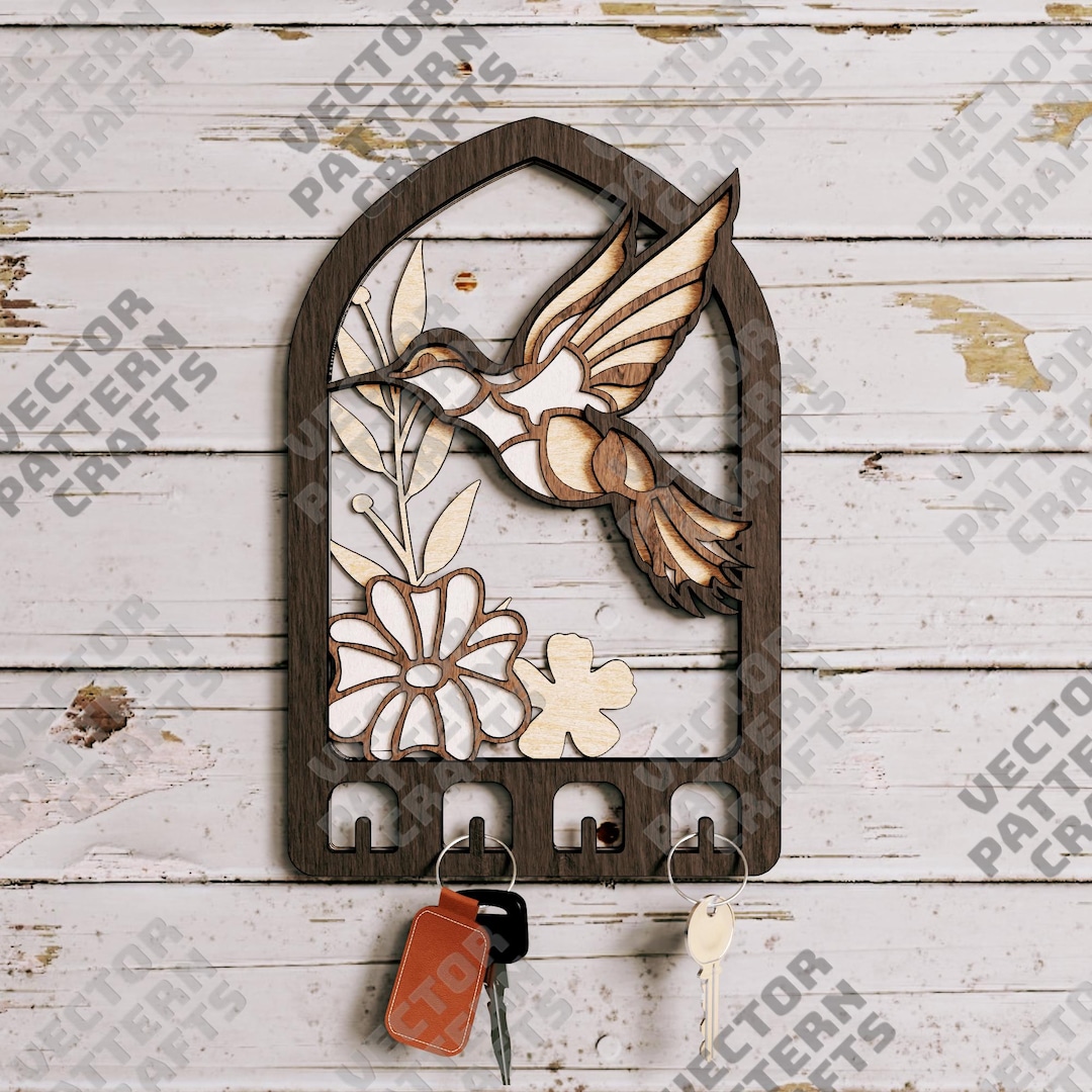 Multilayer Colibri Bird Key Holder Laser Cut File Svg Glowforge Bird ...