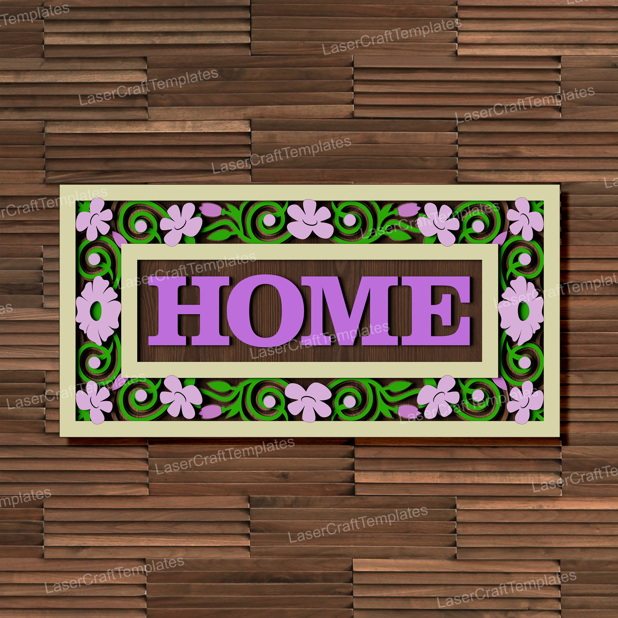 Multilayer Welcome Home Flowers Sign Laser Cut Svg File Glowforge ...