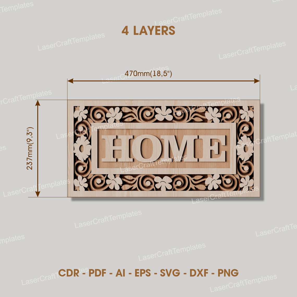 Multilayer Welcome Home Flowers Sign Laser Cut Svg File Glowforge ...