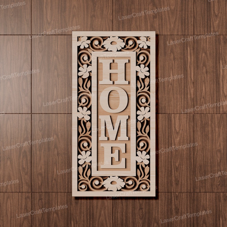 Multilayer Welcome Home Flowers Sign Laser Cut Svg File Glowforge ...
