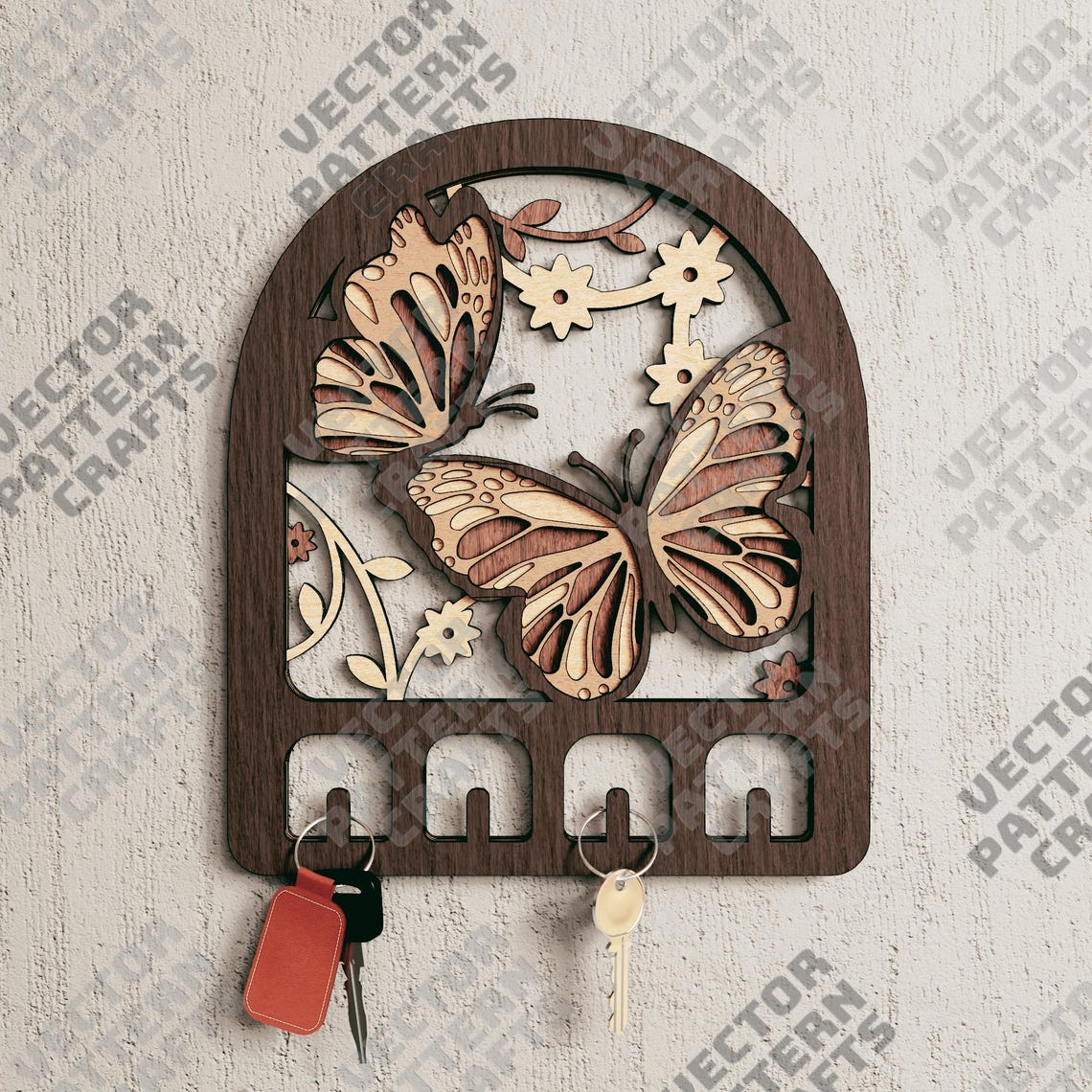 Multilayer Key Holder 4 Bundle Laser Cut File Svg Glowforge Wall Key ...