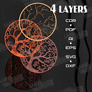 Layered Tree of Life Wall Art Laser Cut Svg File Glowforge Multilayer ...