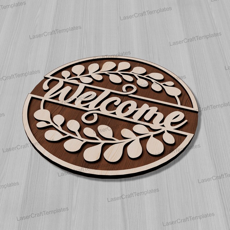 Laser Cut Welcome Flowers Sign Svg Template Glowforge Flowers Door ...