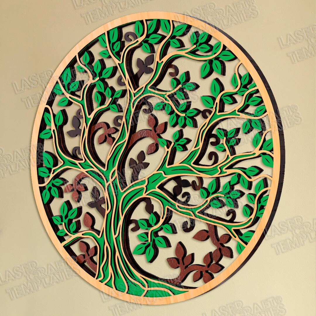 Layered Tree of Life Wall Art Laser Cut Svg File Glowforge Multilayer ...