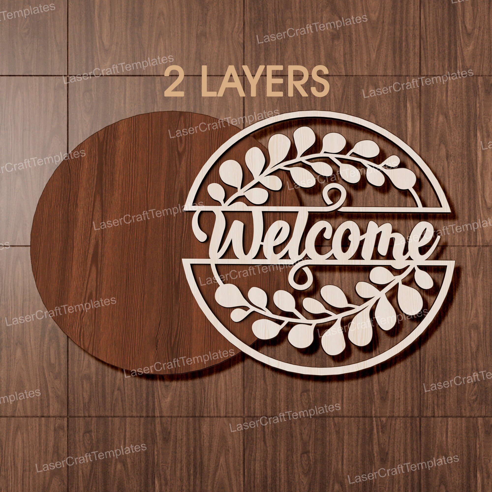 Laser Cut Welcome Flowers Sign Svg Template Glowforge Flowers Door ...