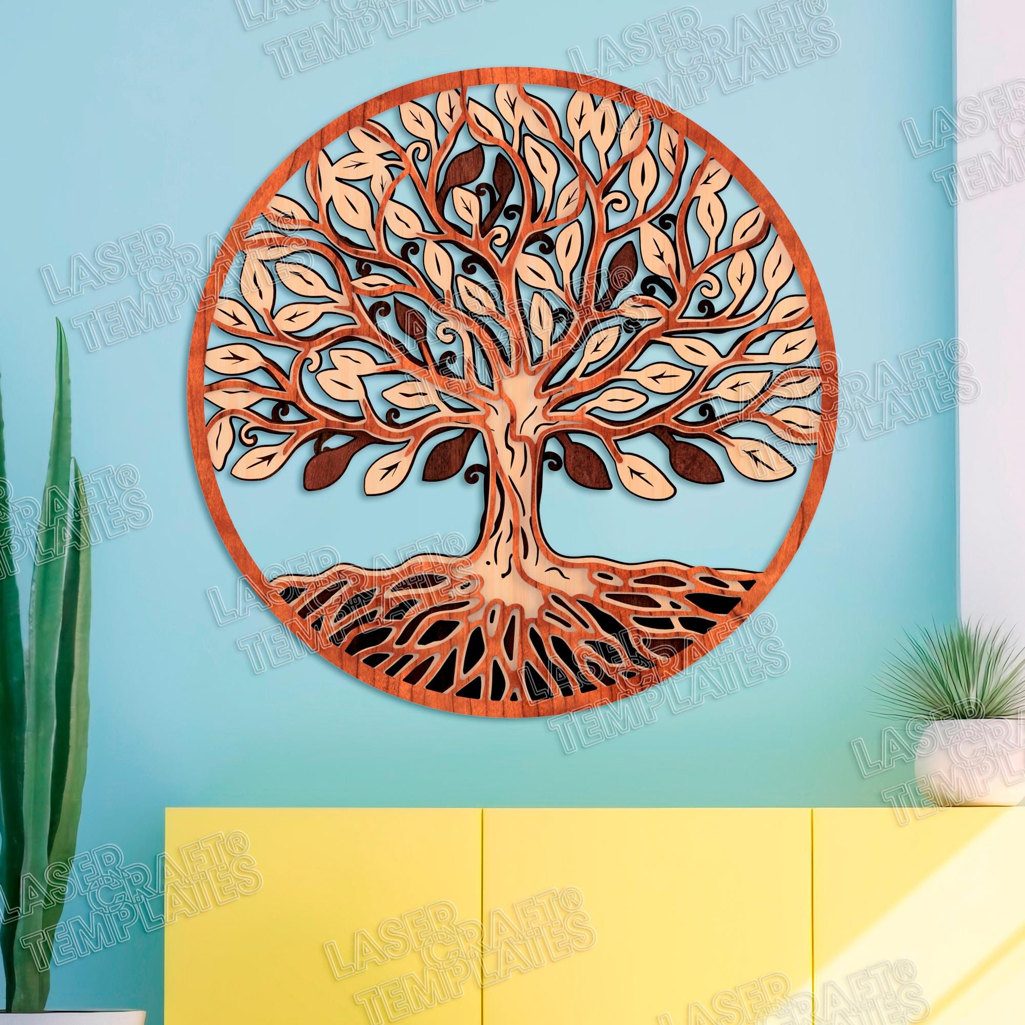 Multilayer Tree of Life Wall Panel Laser Cut Svg File Glowforge ...