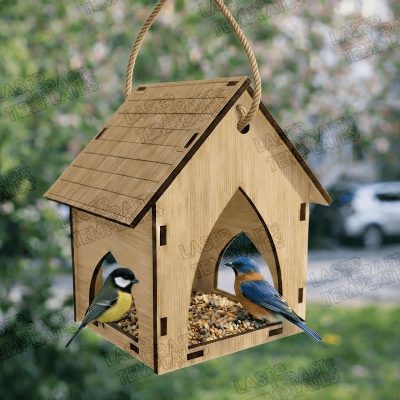 4 Wooden Birdhouse Laser Cut Svg Glowforge Bird Nest Template - Etsy