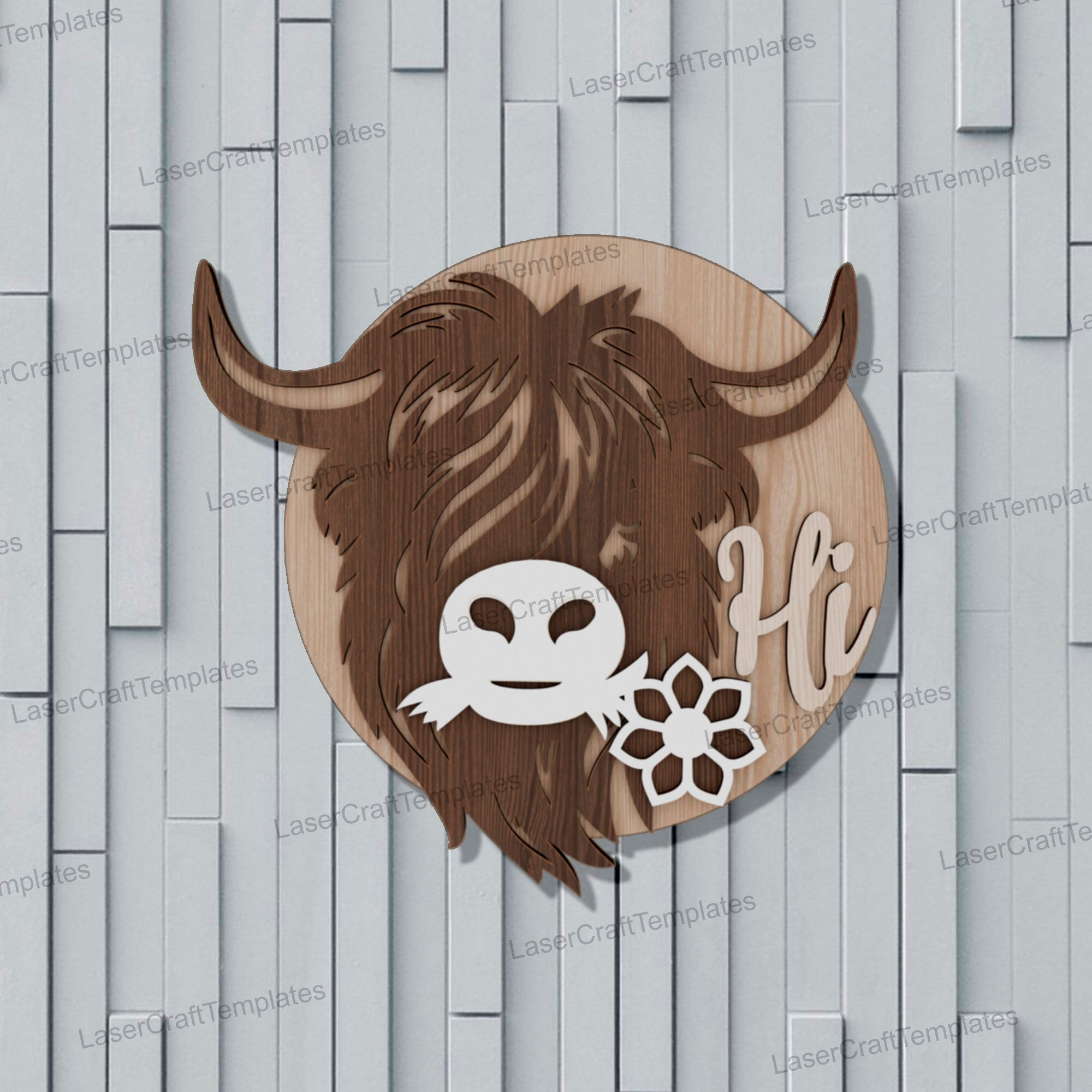 Highland Cow Door Hanger Welcome Sign Laser Cut Svg File Glowforge ...