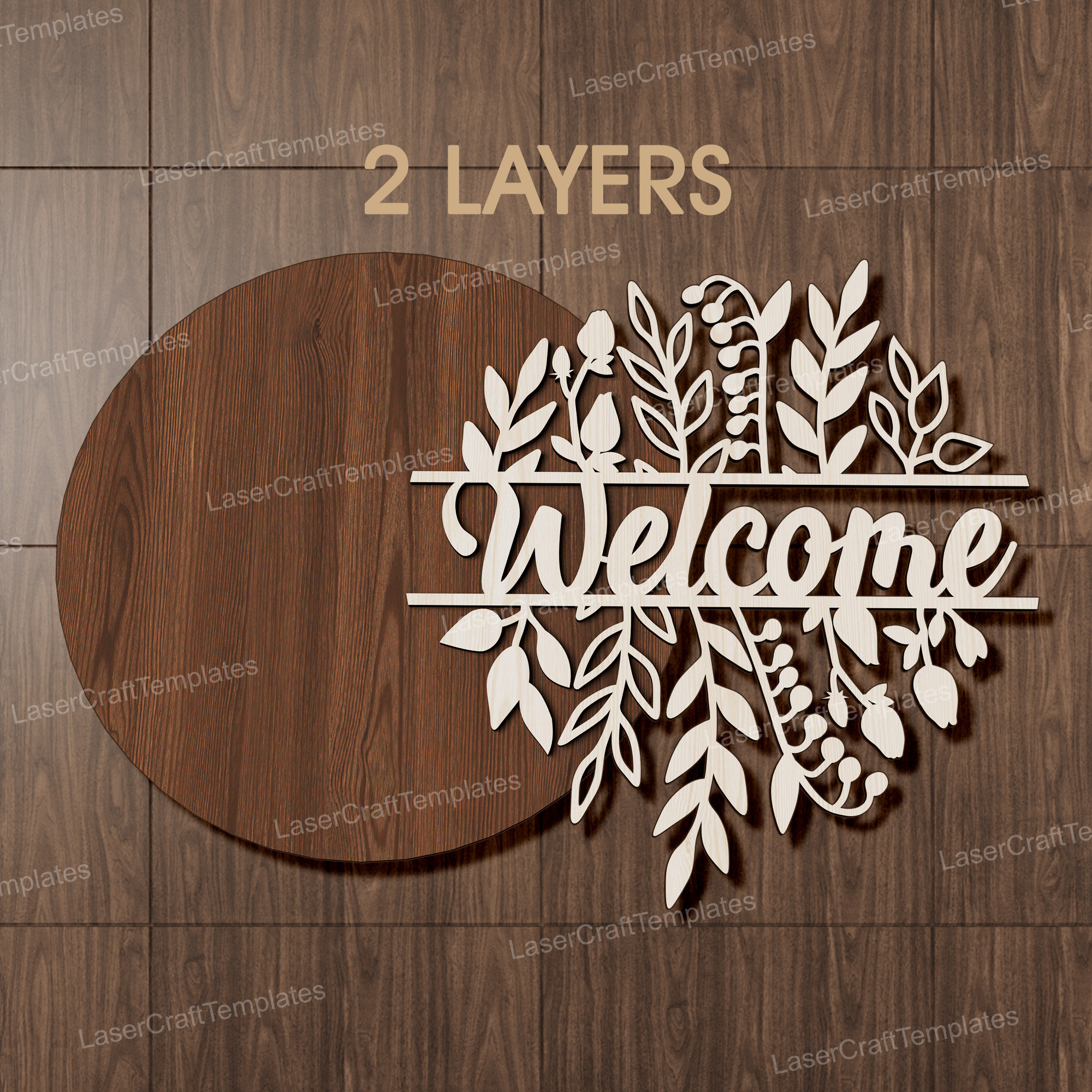 Welcome Flowers Sign Laser Cut Svg Template Glowforge Flowers Door ...