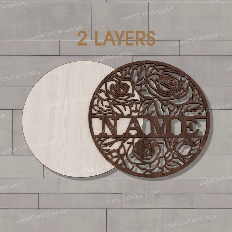 Laser Cut Rose Flowers Name Sign Svg Template Glowforge Rose Flowers ...