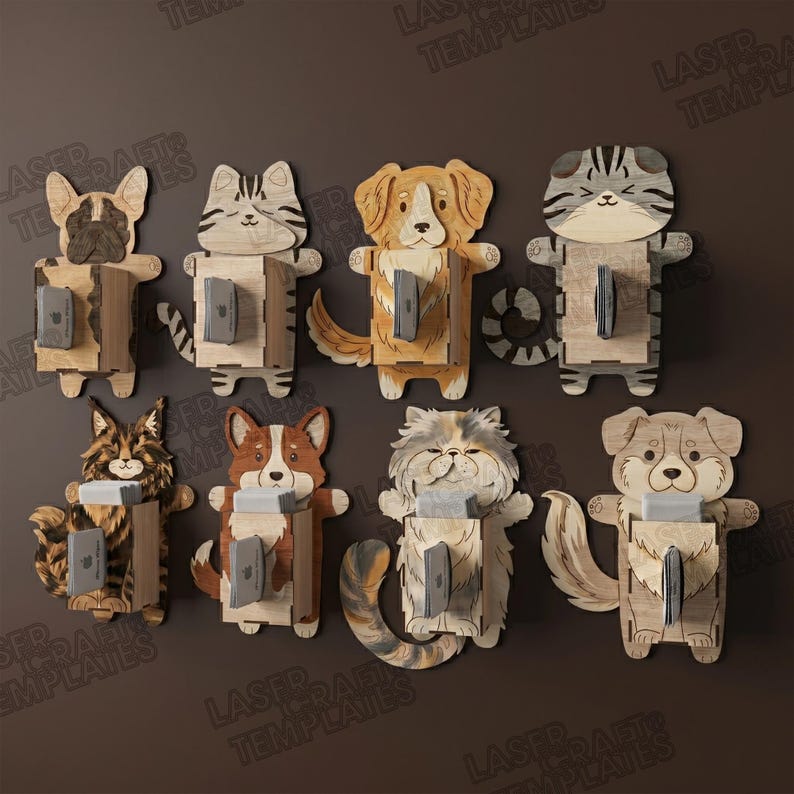 8 Animal Tissue Box SVG Bundle Laser Cut Dog Cat Holder Kitchen ...