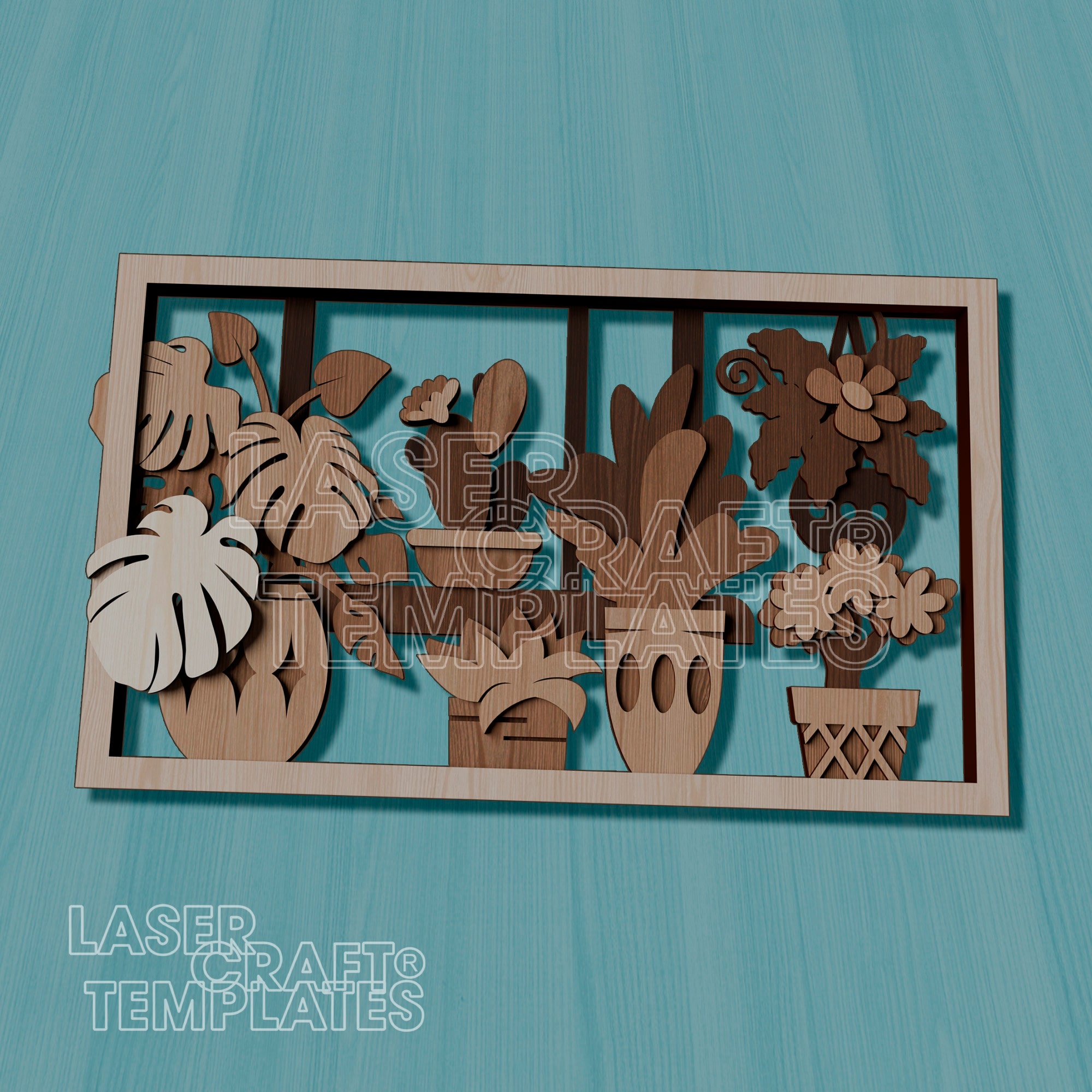 Laser Cut Flowers Multilayer Wall Panel Svg File Glowforge Multilayer ...