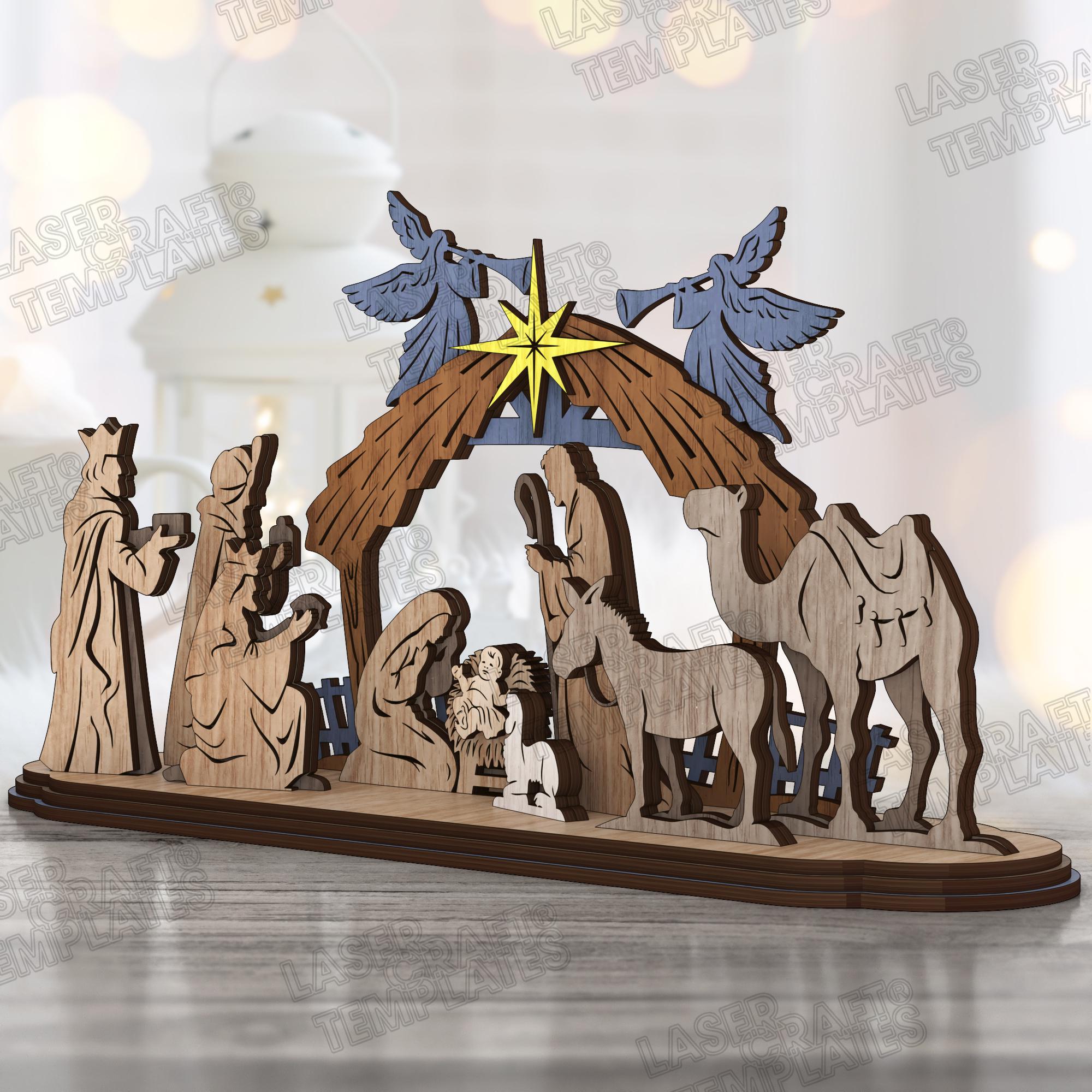 Nativity Miniatures Scene Decoration Laser Cut Svg File Glowforge ...