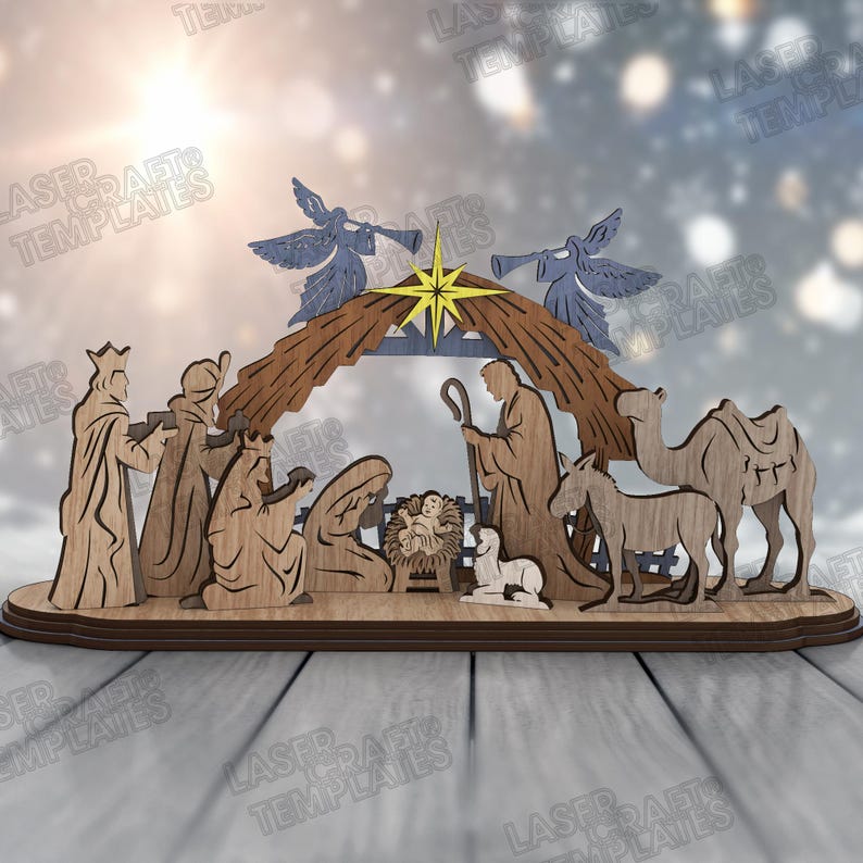 Nativity Miniatures Scene Decoration Laser Cut Svg File Glowforge ...