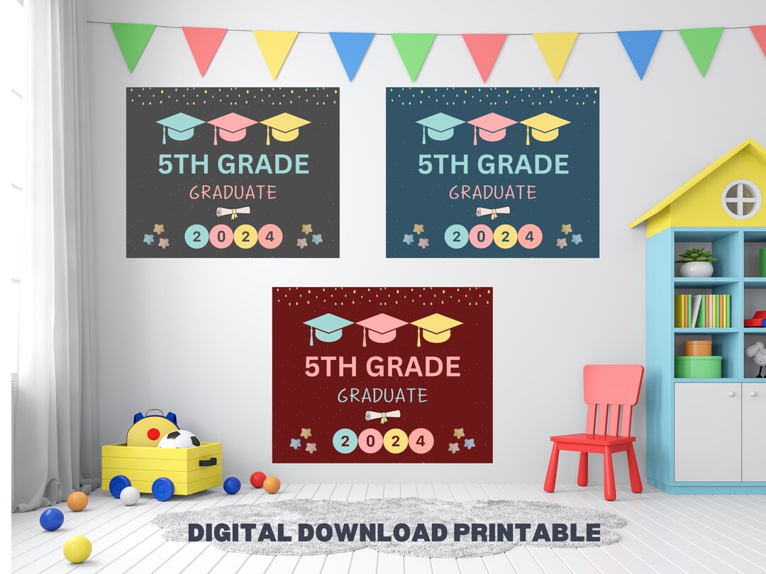 GRADE 5 GRADUATE Sign 5th Grade Graduation Sign Last Day of Grade 5 ...