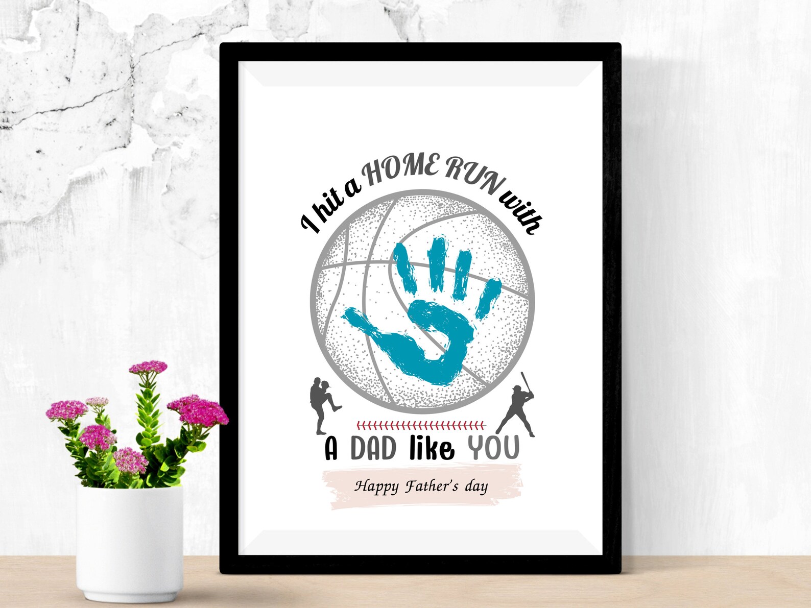 Father's Day Craft, Baseball Handprint Dad Handprint Art, Father's Day ...