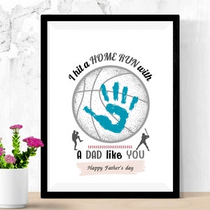 Father's Day Craft, Baseball Handprint Dad Handprint Art, Father's Day ...