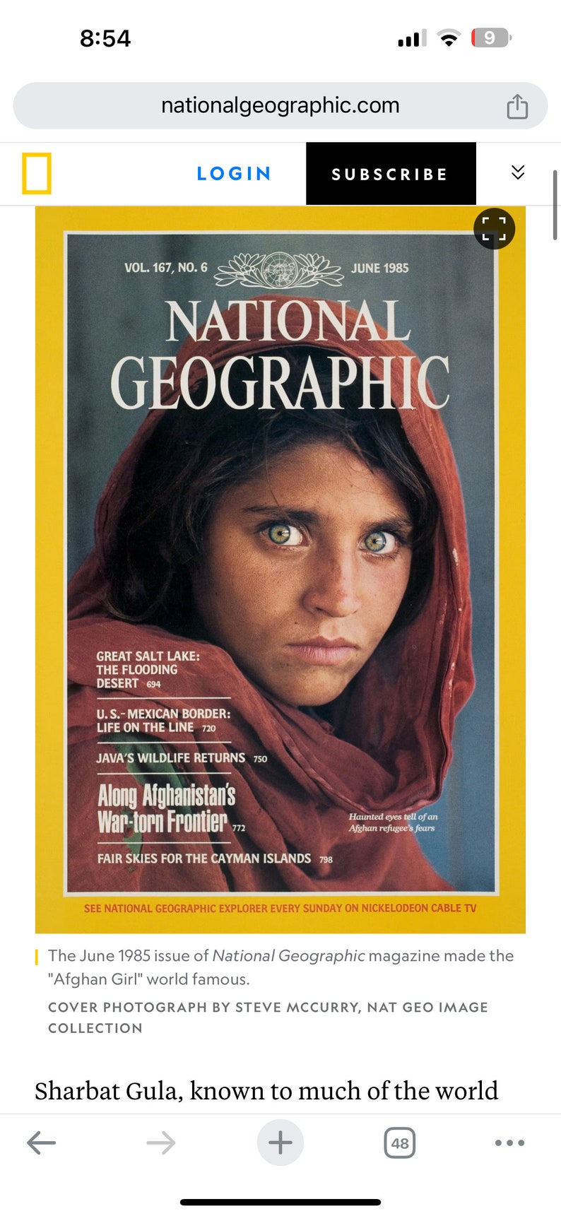 National Geographic 1985 Afghan Girl Rare Collectors Item - Etsy