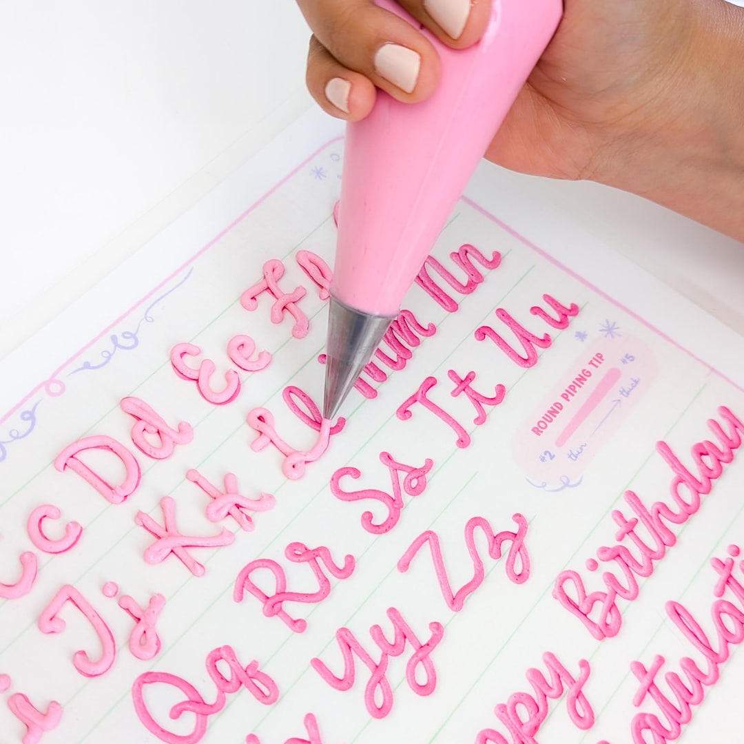 Lettering Piping Practice Sheet DIGITAL DOWNLOAD - Etsy
