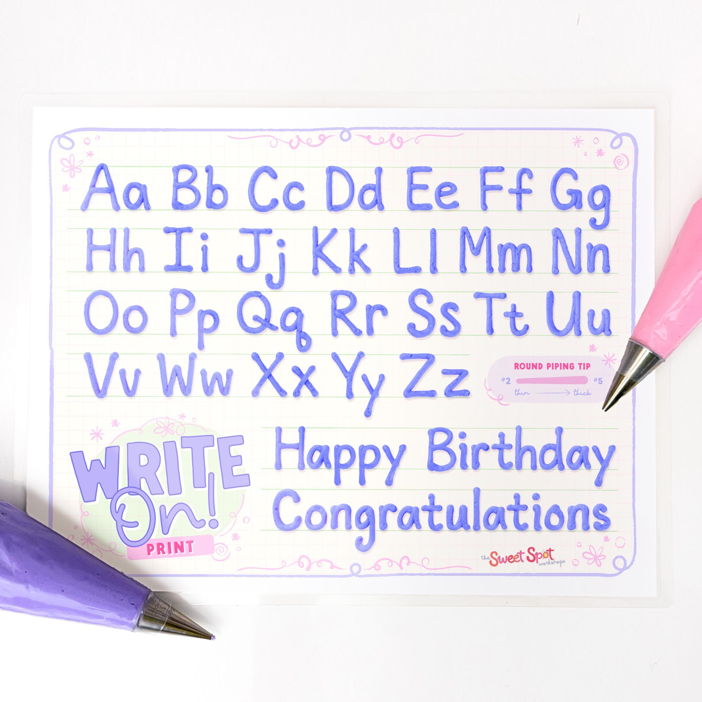Lettering Piping Practice Sheet DIGITAL DOWNLOAD - Etsy