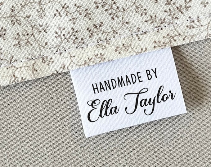 Fabric Sewing Tags, 25x Labels, 1.25x1 Fold-over, Cotton Label ...