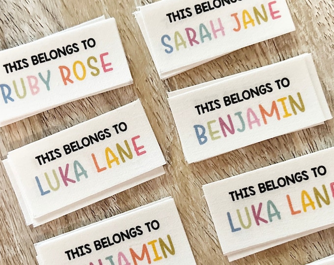Fabric Name Tags, 40 X Cotton Name Labels, Personalized, Custom, Logo ...