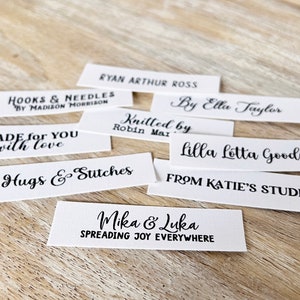 Fabric Name Tags 30x Cotton Name Labels Two Line | Etsy