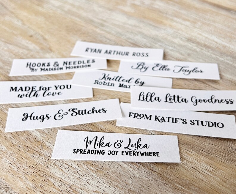 Fabric Name Tags 30x Cotton Name Labels Two Line - Etsy