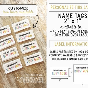 Fabric Name Tags, 40 X Cotton Name Labels, Personalized, Custom, Logo ...