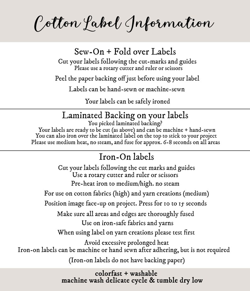 Fabric Name Tags 30x Cotton Name Labels Two Line | Etsy