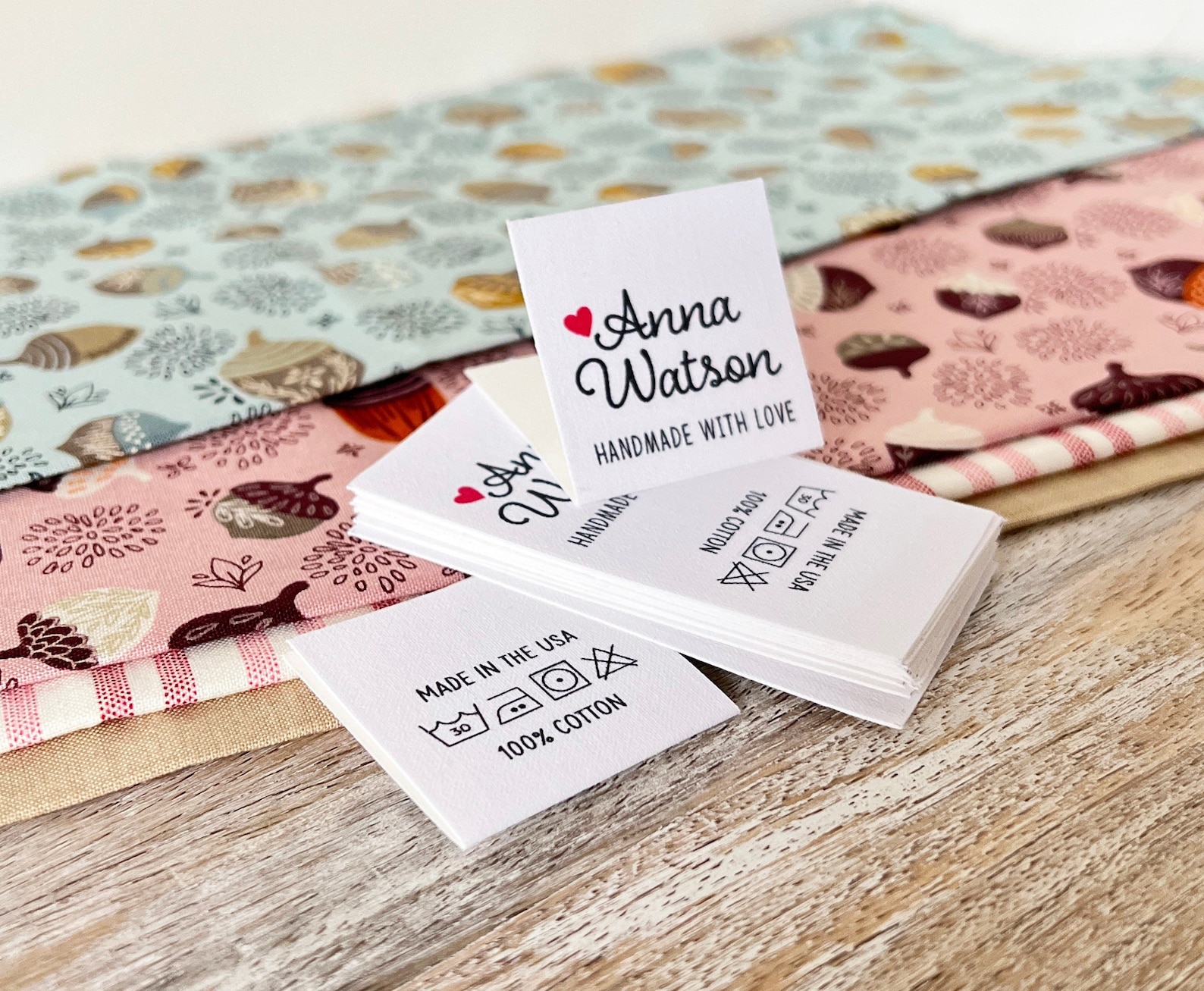 Fabric Sewing Tags, 15x Labels, 1.5
