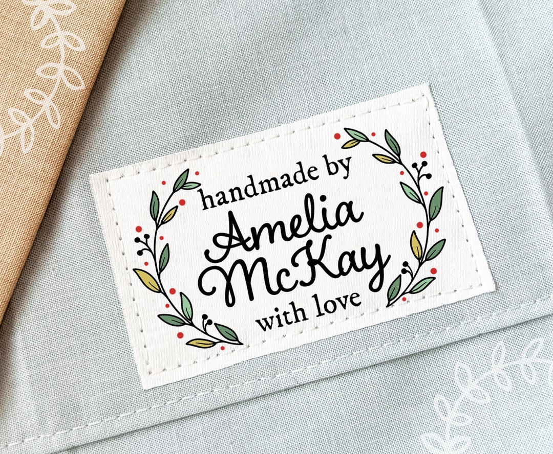 Fabric Cotton Label, 32 or 12 Flat Labels, Iron On, Sew On ...