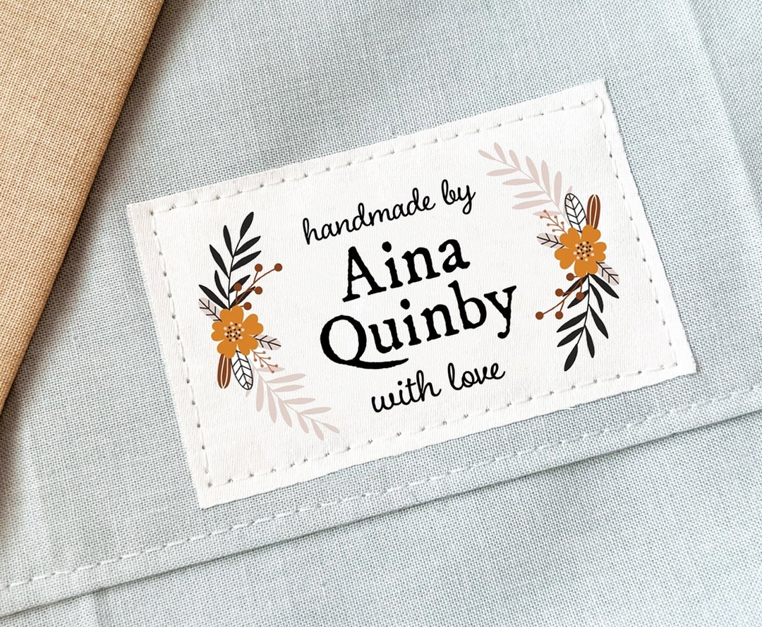 Fabric Cotton Label, 32 or 12 Flat Labels, Iron On, Sew On ...