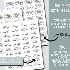 Fabric Name Tags 30x Cotton Name Labels Two Line - Etsy