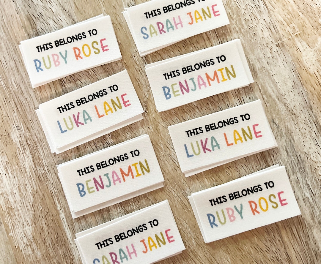 Fabric Name Tags, 40 X Cotton Name Labels, Personalized, Custom, Logo ...
