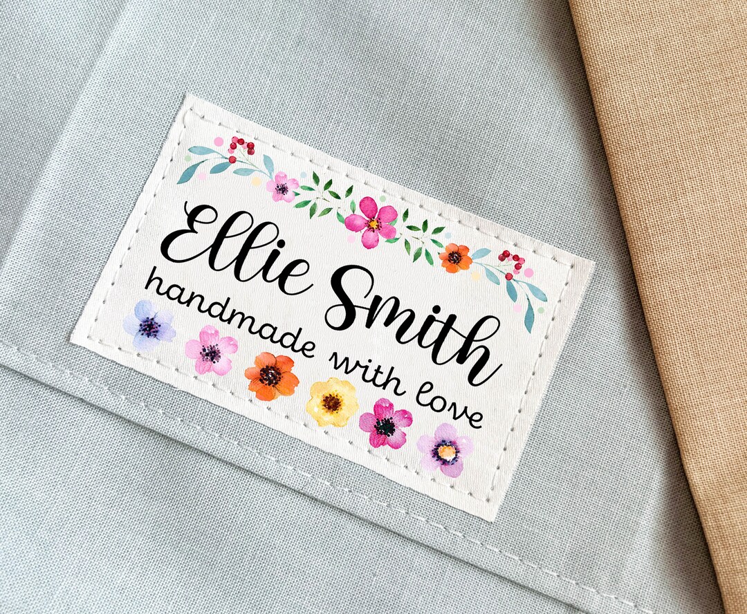 Fabric Cotton Label, 32 or 12 Flat Labels, Iron On, Sew On ...