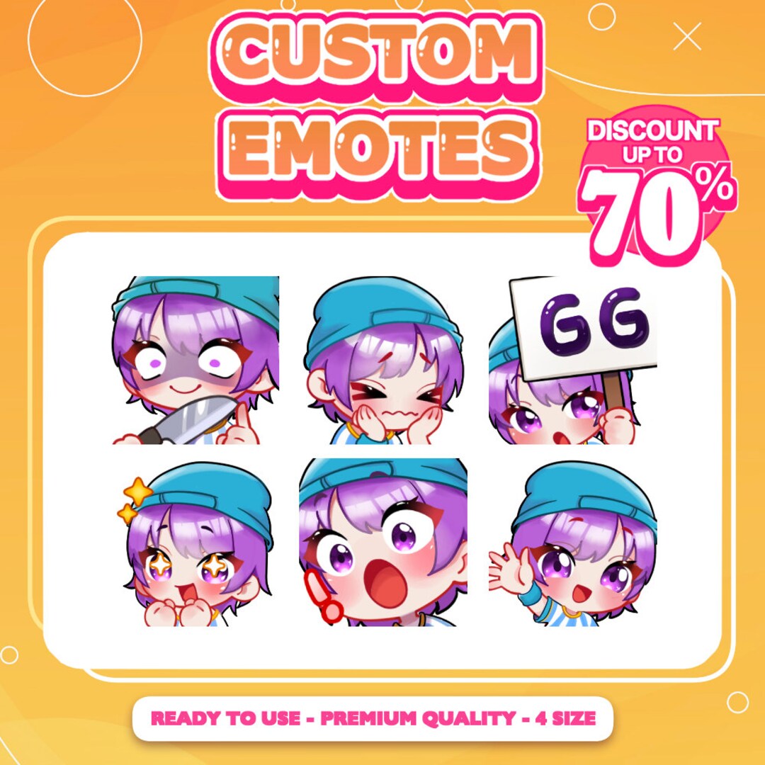 Custom Twitch Emotes, Kick Emotes, Vtuber Emotes, Chibi Emotes ...