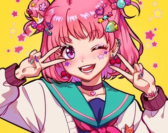 Cozy Custom Digital Portrait Drawing Cute Personalized Commission Anime ...