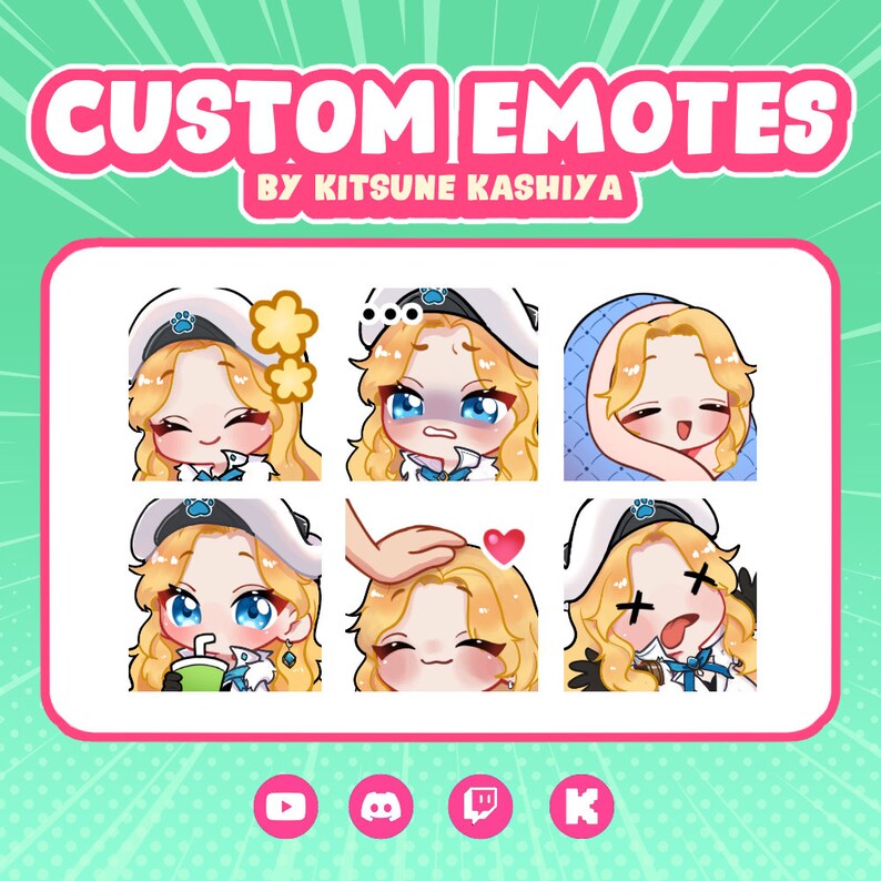 Custom Twitch Emotes, Kick Emotes, Vtuber Emotes, Chibi Emotes ...