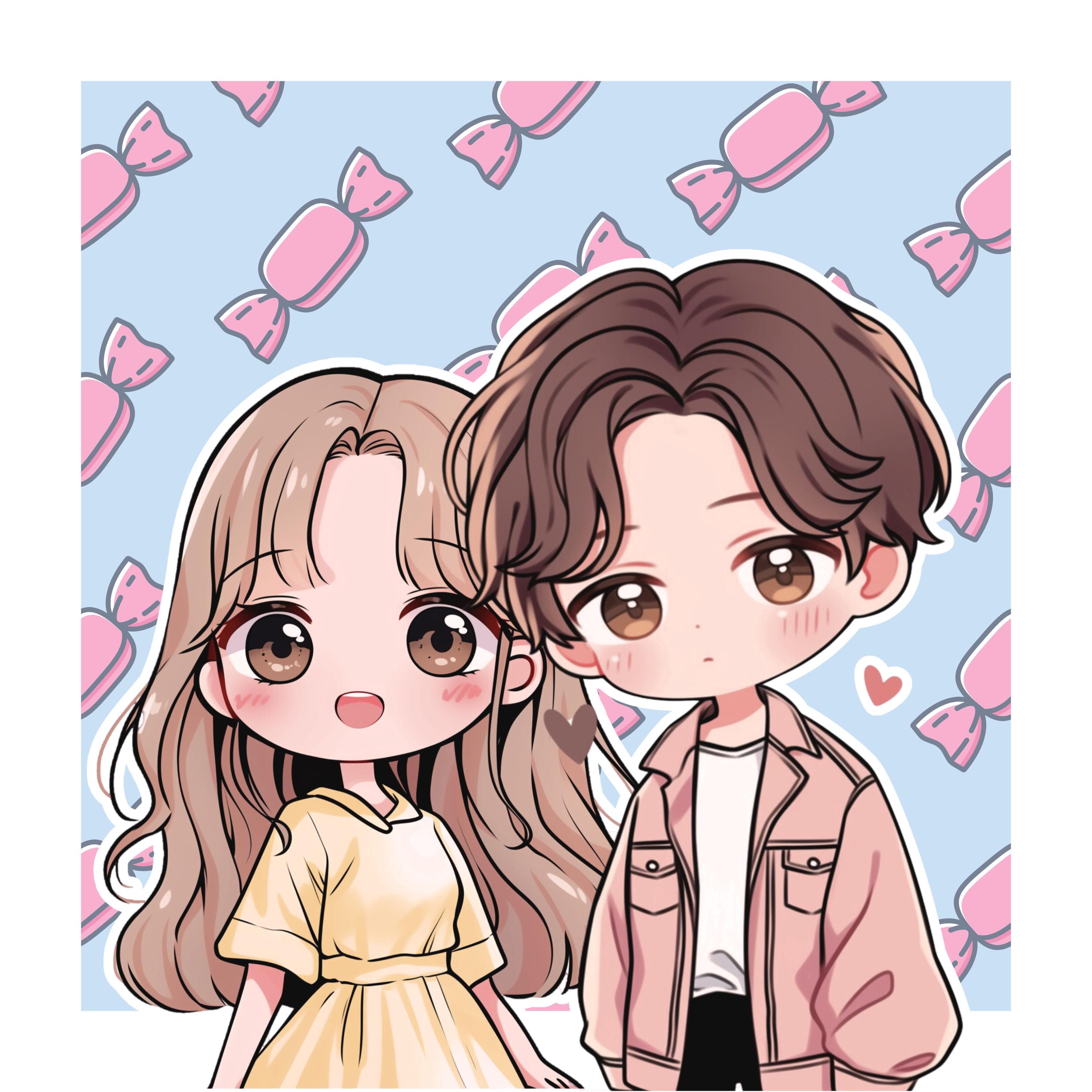 Disegno Di Coppia Chibi Couple Chibi Drawing Etsy Italia