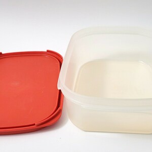 Vintage Tupperware Red & Clear Rectangular Container 3.5 Cups - Etsy