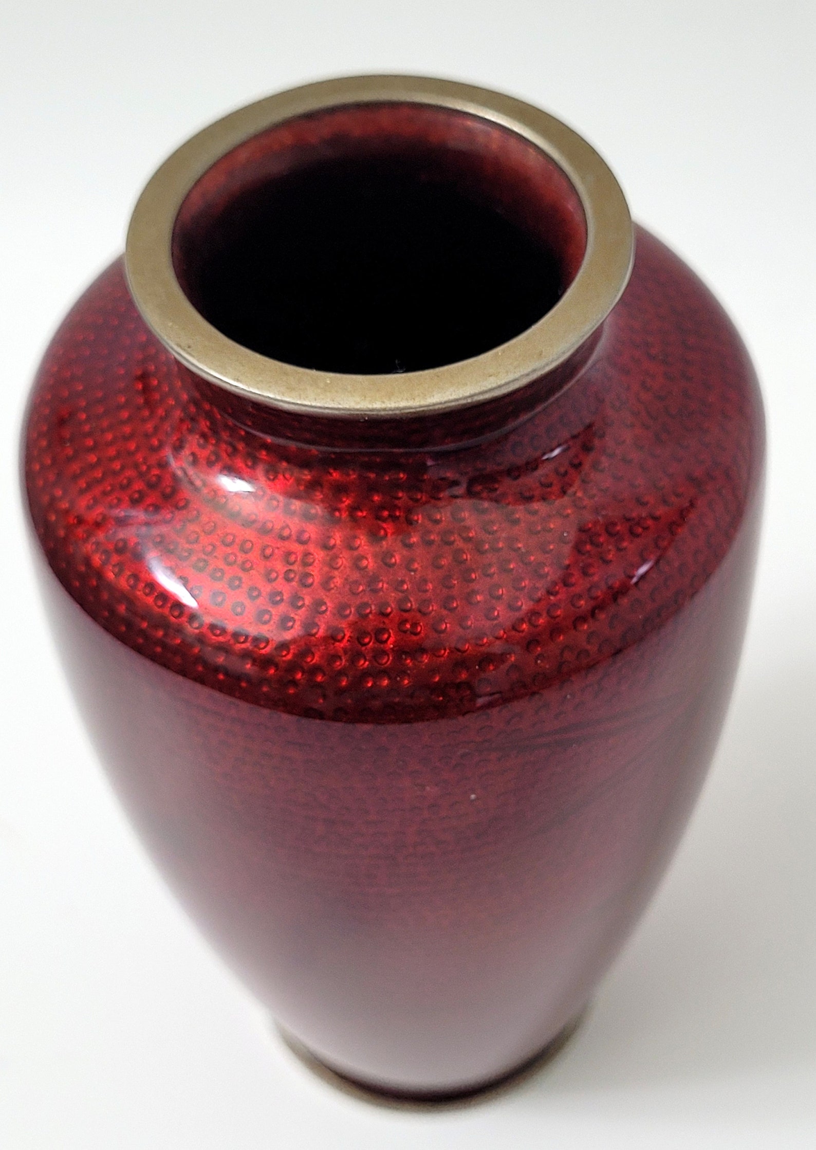 Vintage Japan Red Ginbari Urn Vase Cloisonne Sato Style Hand Painted ...