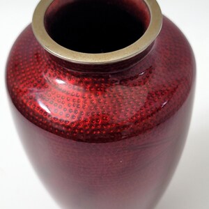 Vintage Japan Red Ginbari Urn Vase Cloisonne Sato Style Hand Painted ...