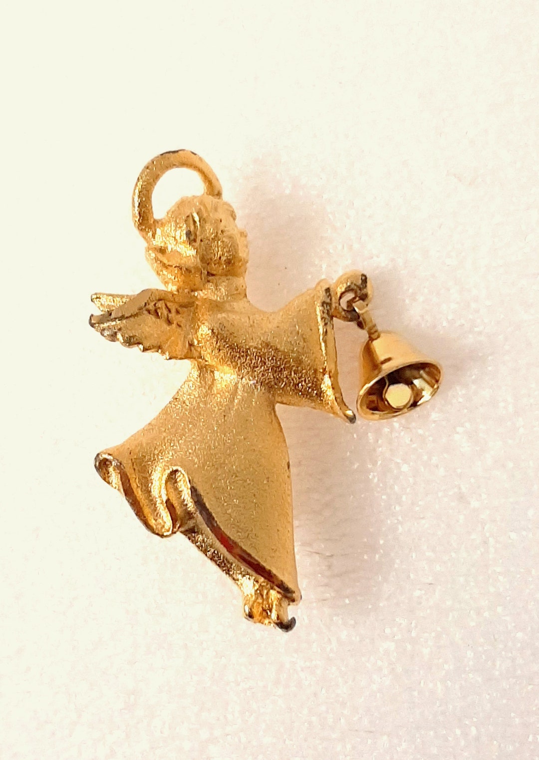 Vintage Robyn Rush Angel With Halo Pin Brooch With Dangling Moving Bell ...